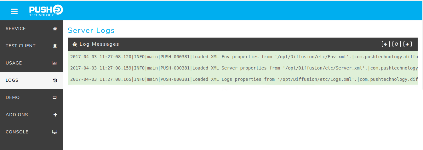 Viewing the logs from the Diffusion Cloud Dashboard | Documentation